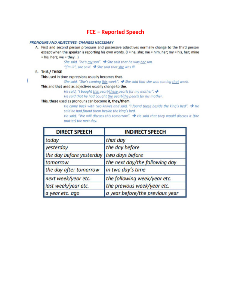 Reported Speech Practice Exercises | PDF