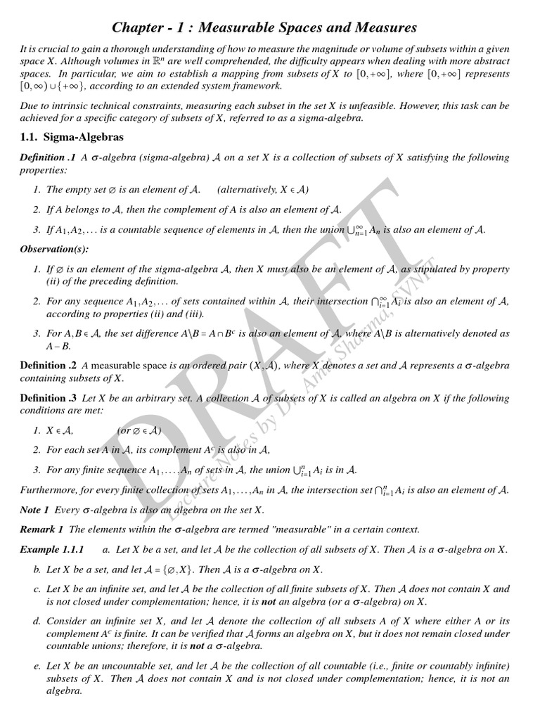 Notes 501 | PDF | Measure (Mathematics) | Set (Mathematics)
