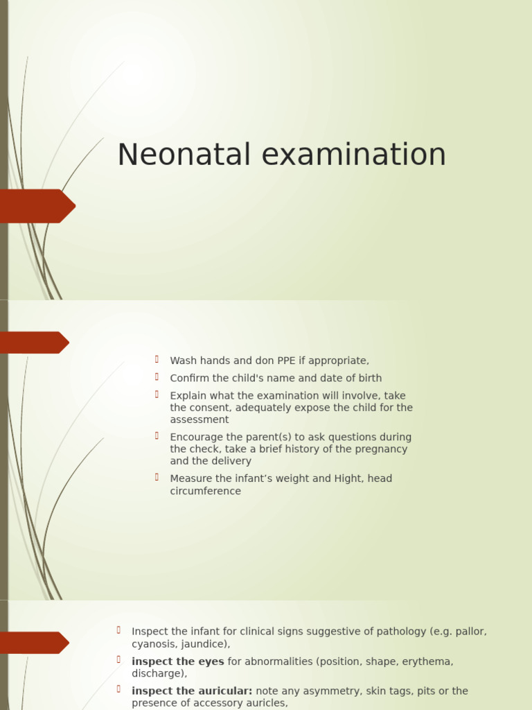 Neonatal Examination | PDF