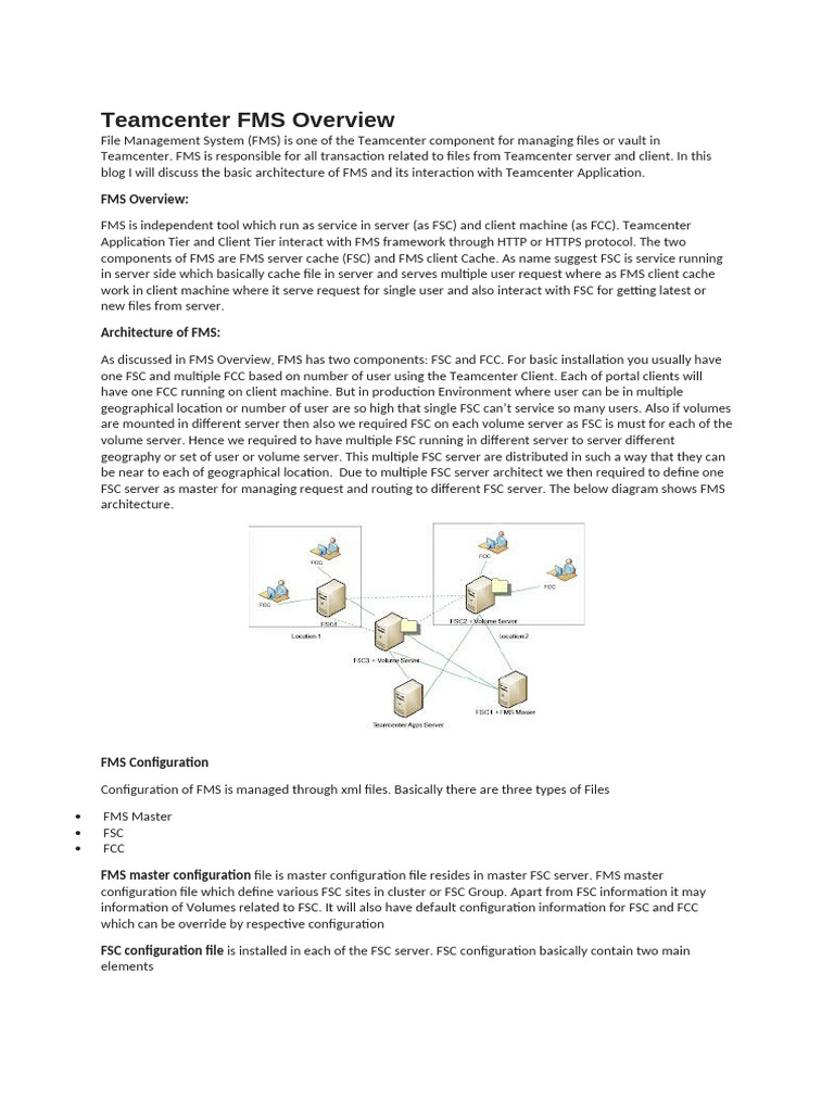 Teamcenter FMS Architecture Overview | PDF | Server (Computing) | Computing