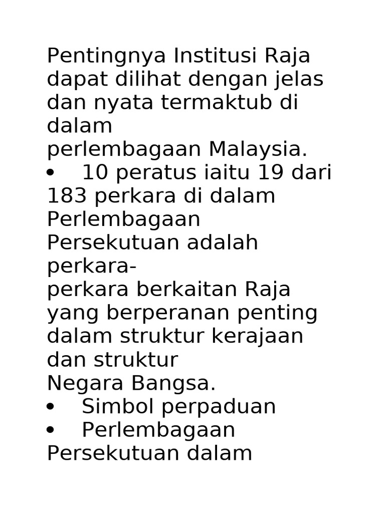 Pentingnya Institusi Raja Dapat Dilihat Dengan Jelas Dan Nyata ...