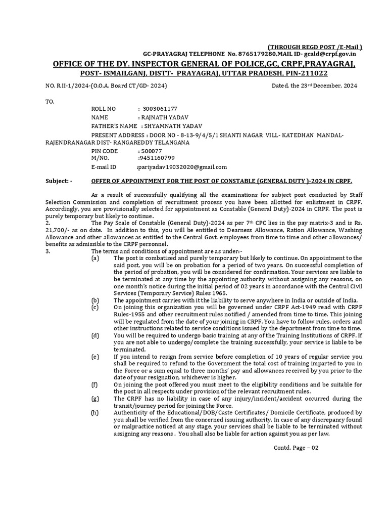 407 No.3003061177 Rajnath Yadav | PDF | Private Law | Government