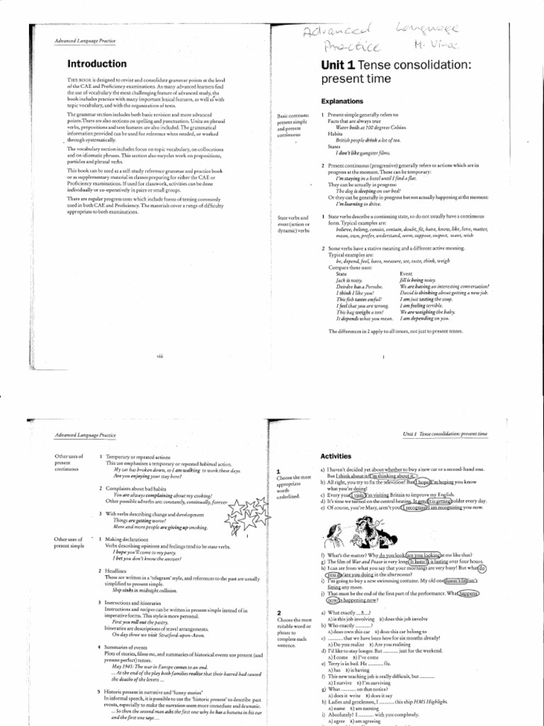 Present simple + continuous 2_241205_211233 | PDF