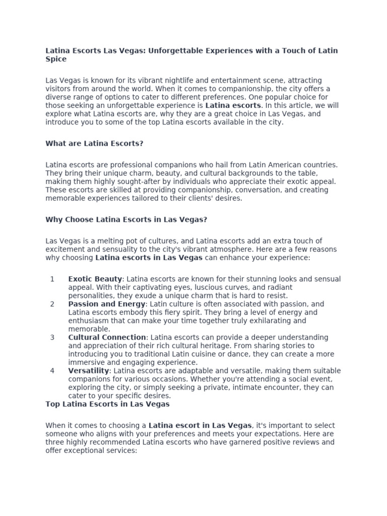 Latina Escorts Las Vegas | PDF