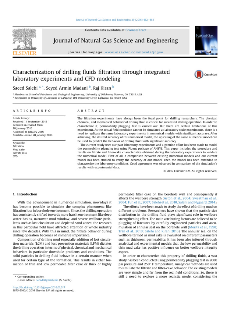 Characterization of drilling fluids filtration through integrated | PDF ...
