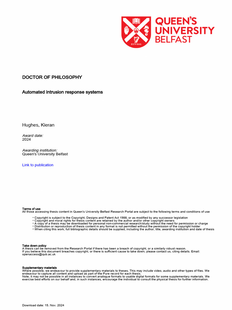 Automated_intrusion_response_systems | PDF | Copyright | Computing