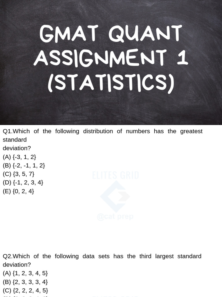 Statistics Assignment 1 - GMAT | PDF | Graduate Management Admission ...