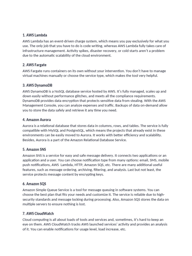 AWS Serverless Services | PDF | Amazon Web Services | Computer Engineering
