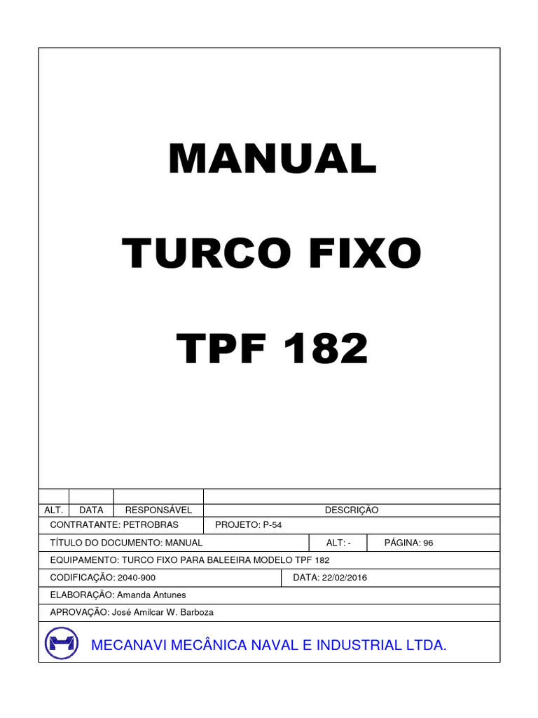 Manual do Turco Fixo TPF 182 | PDF | Freio | Motores