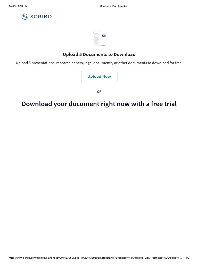 Choose A Plan - Scribd | PDF