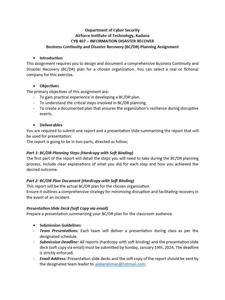 Cyb 407 Assignment Brief | PDF | Data Management | Data