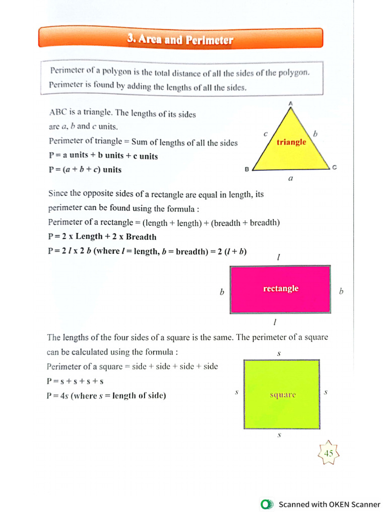 Maths Worksheet - Chapter 3 Area and Perimeter | PDF