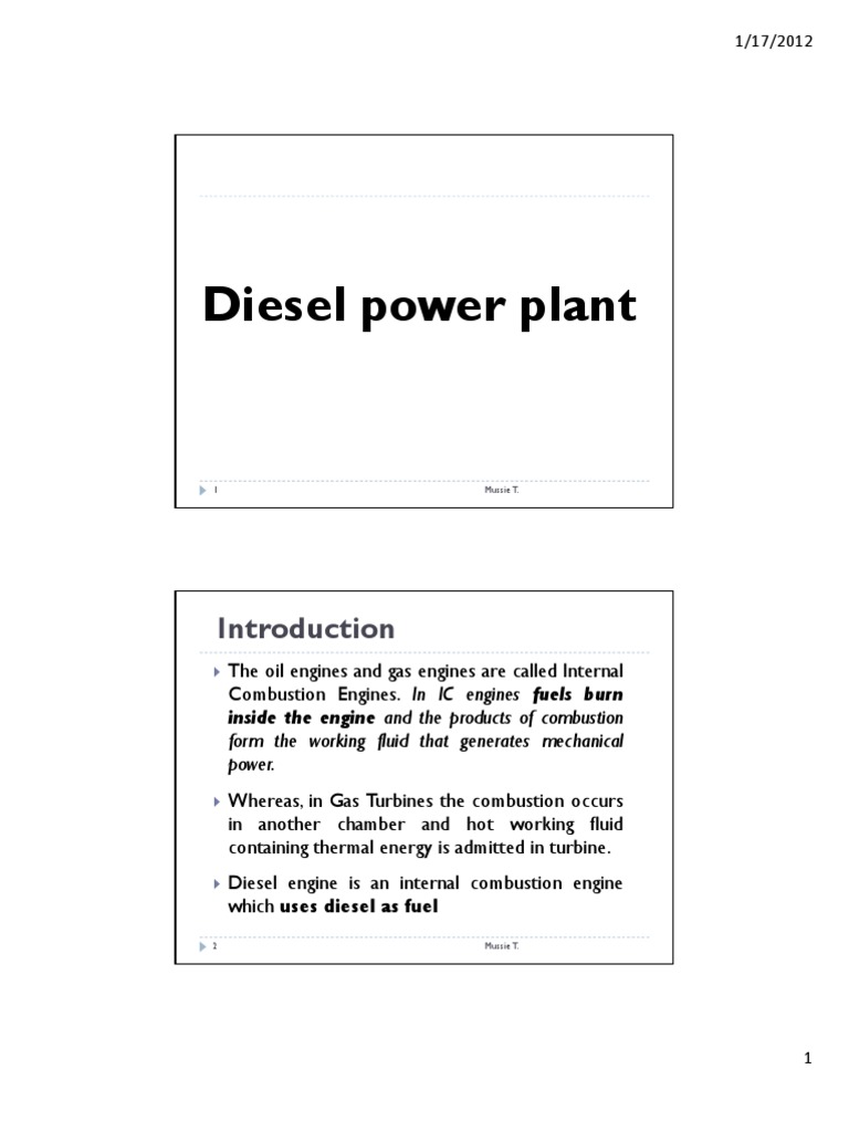 Lecture-Diesel Power Plant | PDF | Internal Combustion Engine | Diesel ...