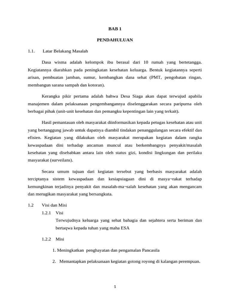 PRAKATA Profil Dasa Wisma | PDF