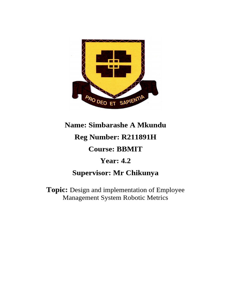 r211891h Project Chapter 3 - Simbarashe A Mkundu - 034201 | PDF ...