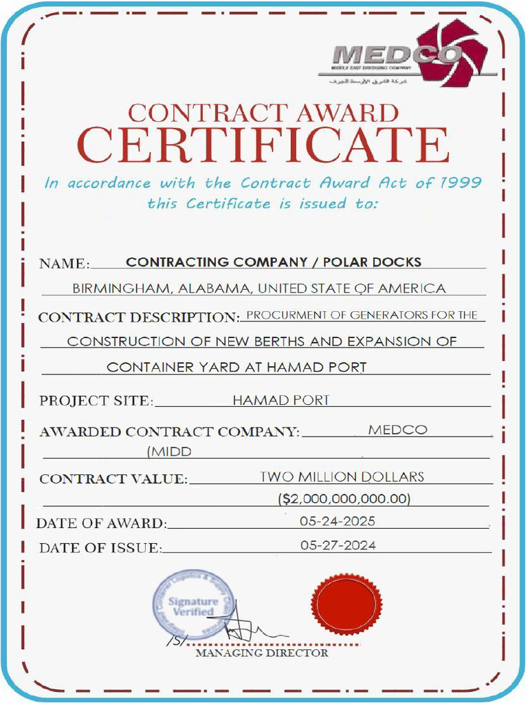 Contract certification | PDF