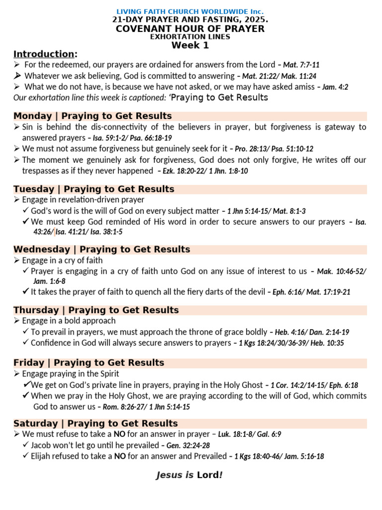 21-Day Prayer Guide for Results | PDF | Prayer | Abrahamic Religions