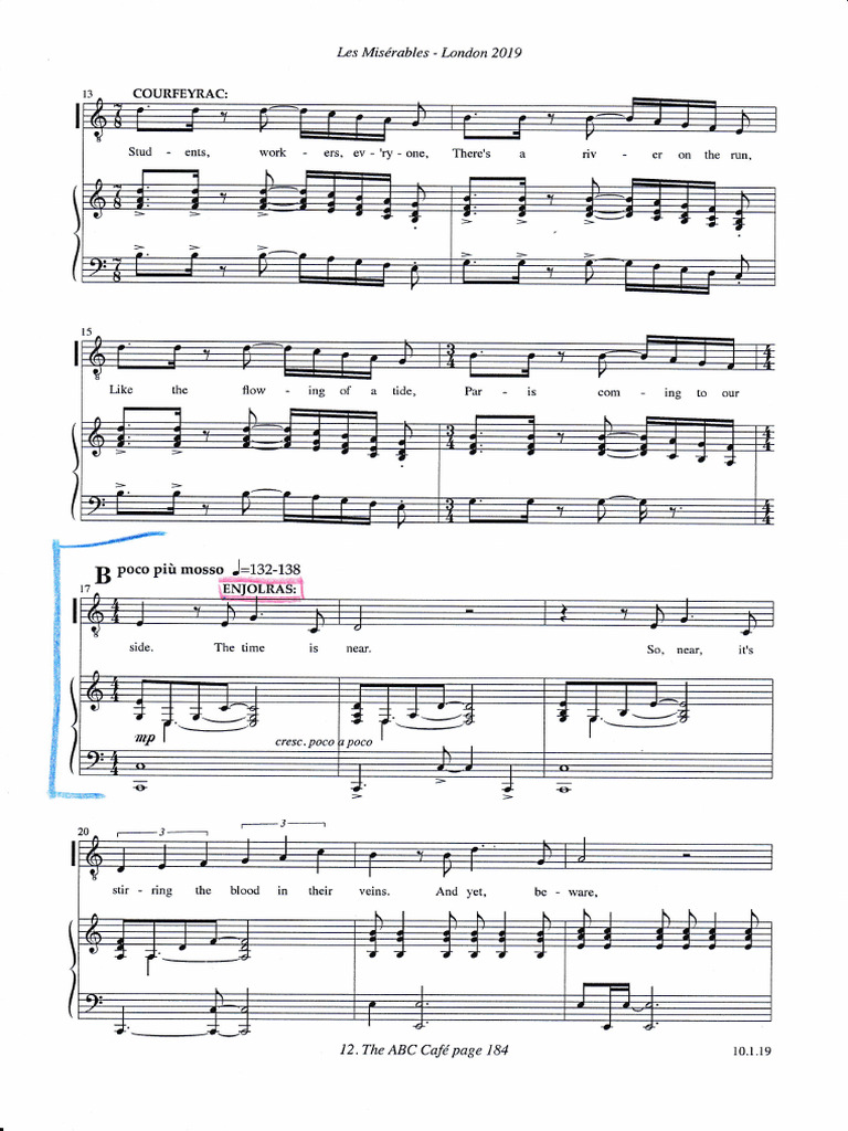 Les Miserables - ABC Cafe - Audition Vocal Score | PDF | Music Theory ...