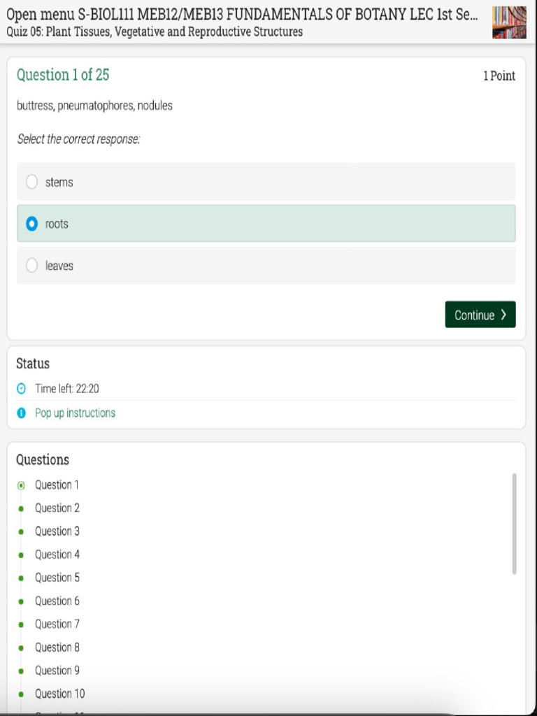 Quiz 05 Botany Lec | PDF