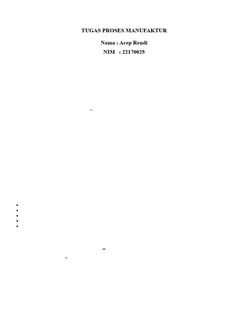Acep Rendi - 22170024 - Tugas Proses Manufaktur | PDF