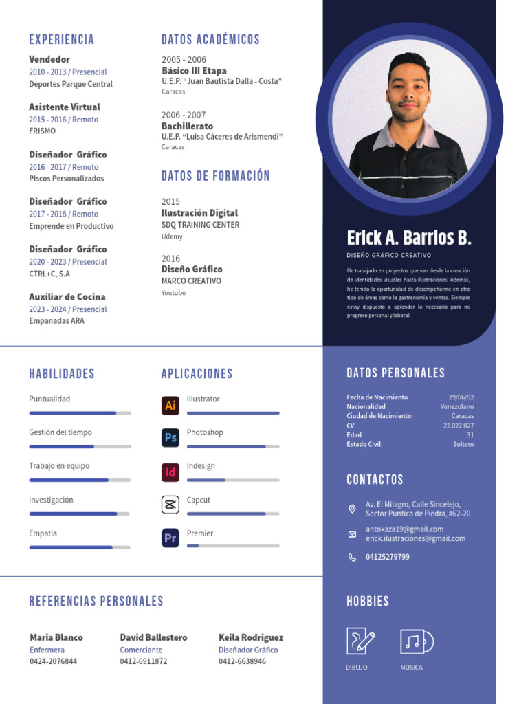 Curriculum Erick 2024 | PDF | Diseño gráfico | Informática