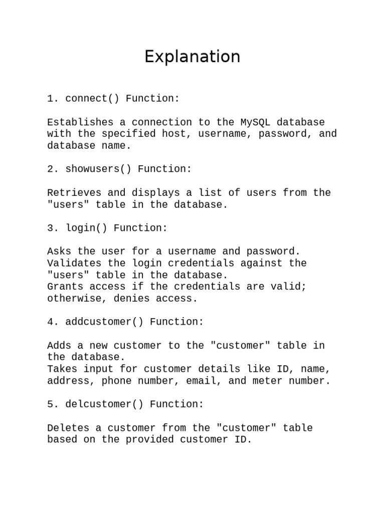 MySQL Database Management Functions | PDF