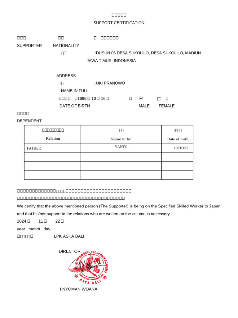 Support Sertificate Uki | PDF