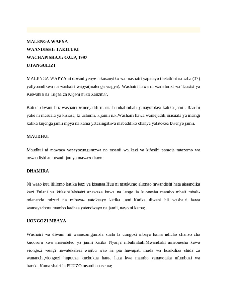 Malenga Wapya | PDF