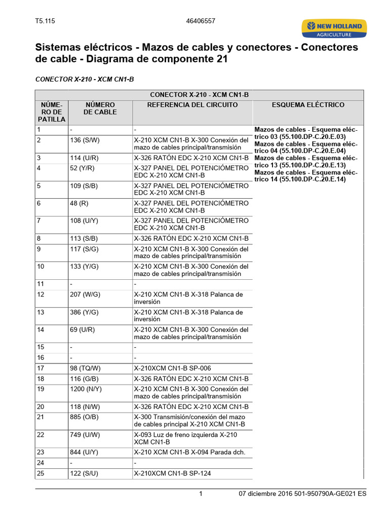 Diagrama Conector X-210 XCM CN1-B | PDF