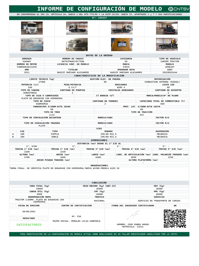 KGA669_Nro145437_10-08-2022.pdf | PDF | Camión | Vehículos terrestres