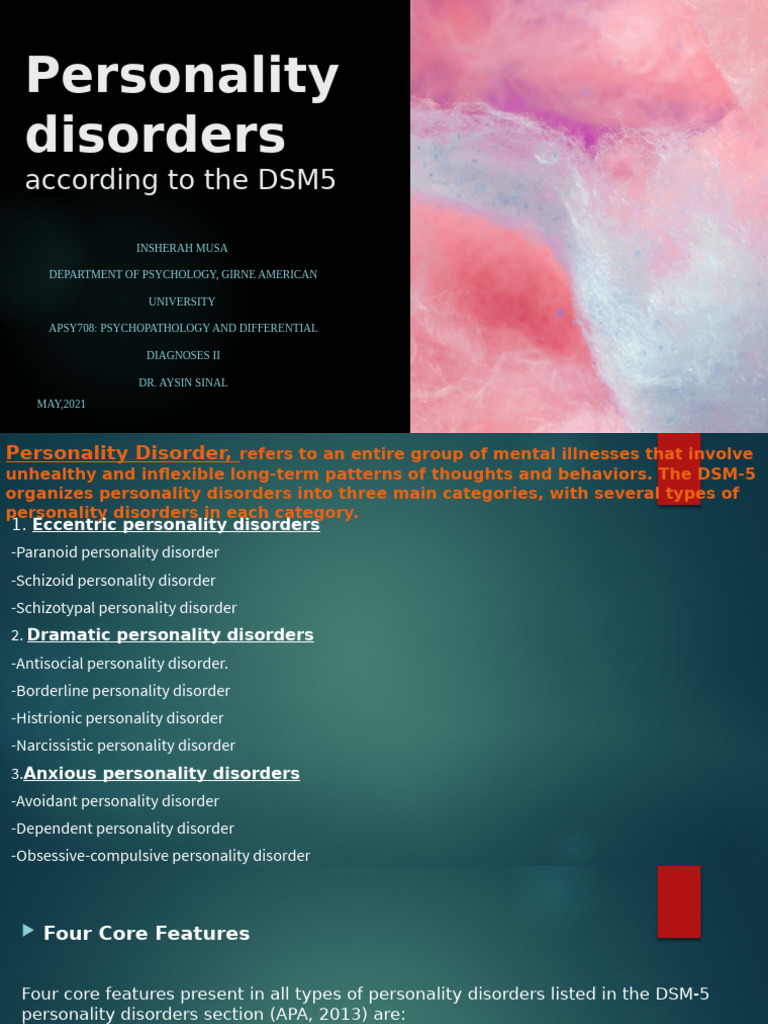 DSM-5 Overview of Personality Disorders | PDF | Personality Disorder ...