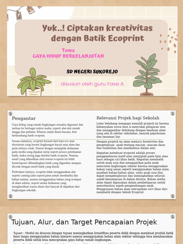 Modul Proyek P5 - Fase A Batik Ecoprint | PDF
