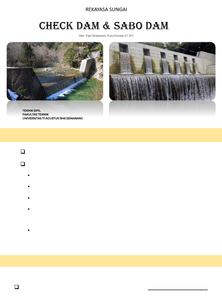 Perbandingan Check Dam dan Sabo Dam | PDF