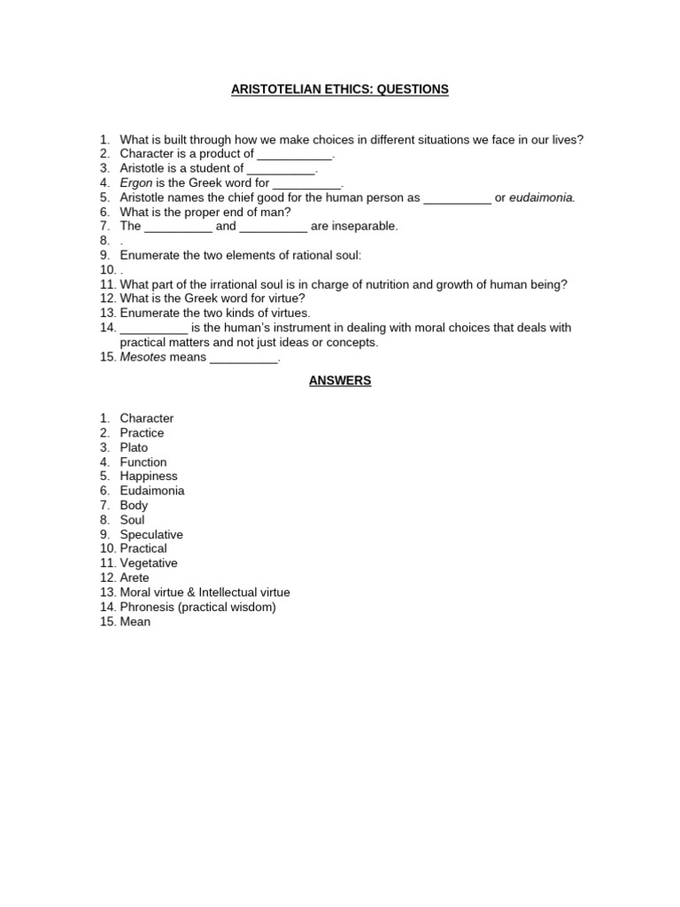 virtue ethics questions | PDF