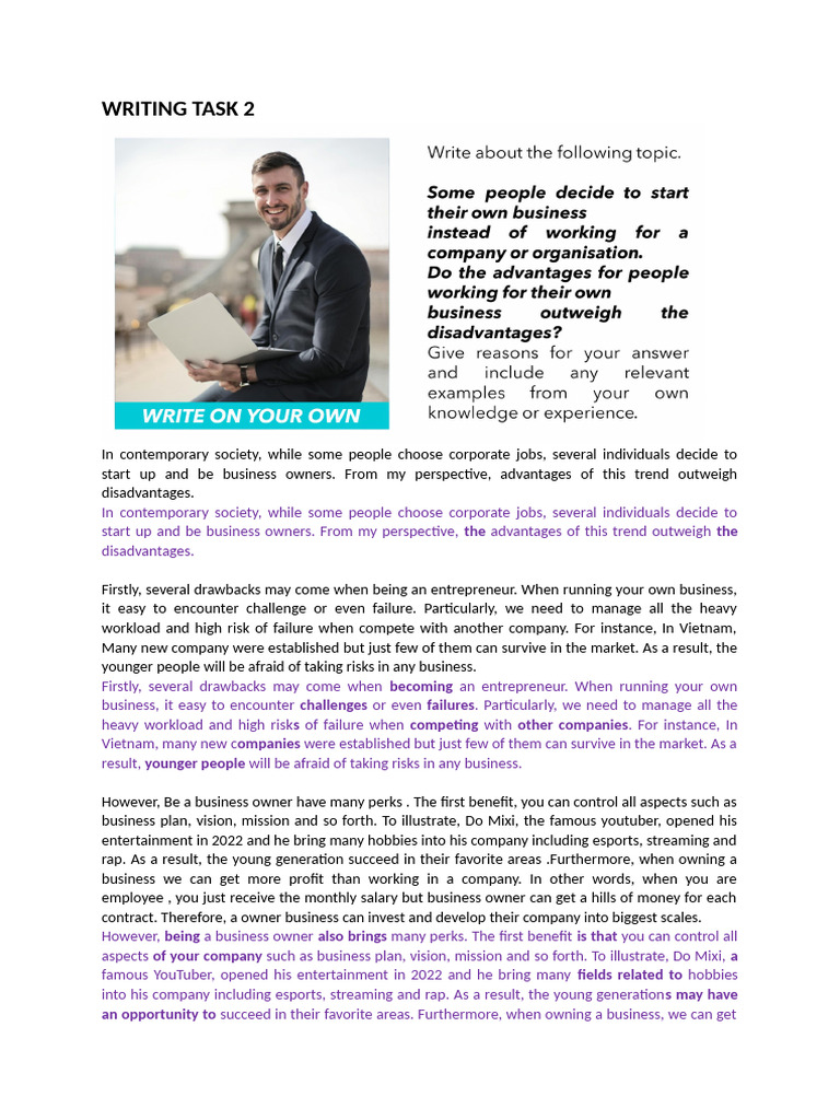 Writing T2 - Business - Hai | PDF | Economies | Business