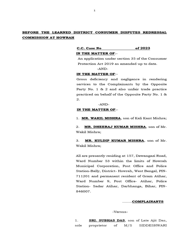 Wakil Mishra - C C Case | PDF | Affidavit | Justice