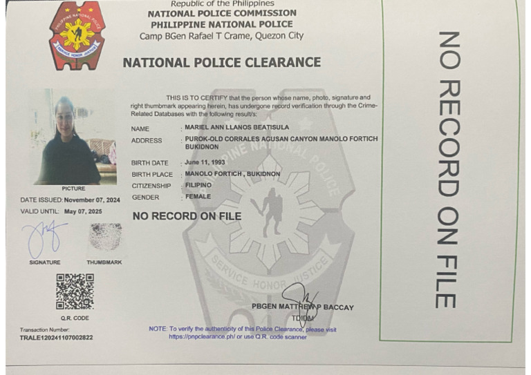 Police Clearance | PDF