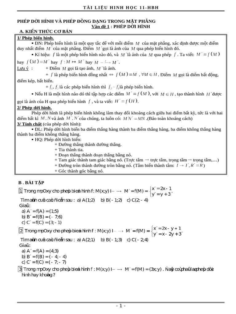 Chuyen de Phep Bien Hinh | PDF