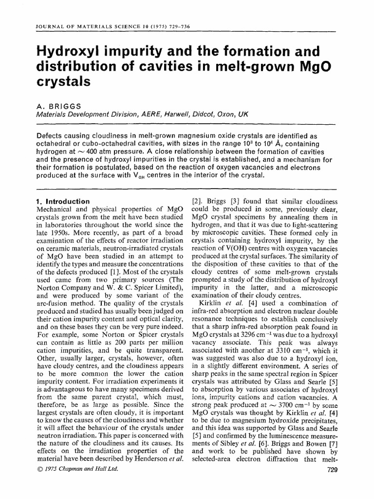 Briggs - 1975 - Hydroxyl Impurity and The Formation and Distribution of ...