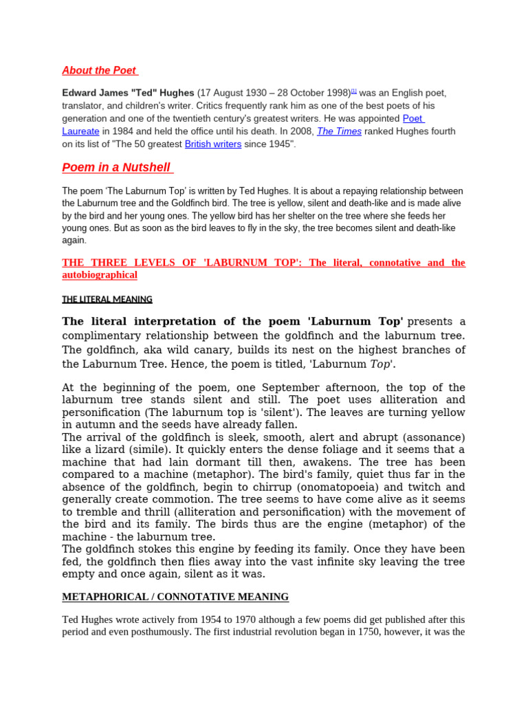 Class - 11 English reference material | PDF | Poetry