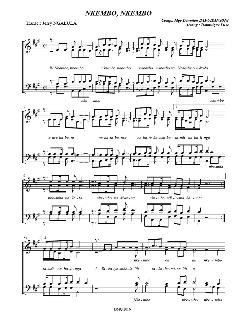 Nkembo, Nkembo Sheet Music | PDF