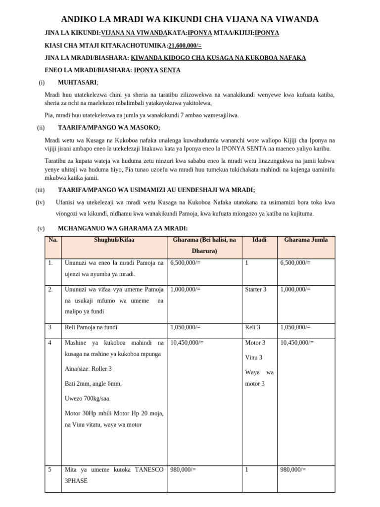 Andiko La Mradi | PDF