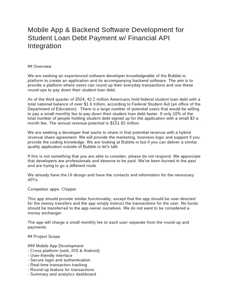 Mobile App & Backend Software Development | PDF | Mobile App | Database Transaction