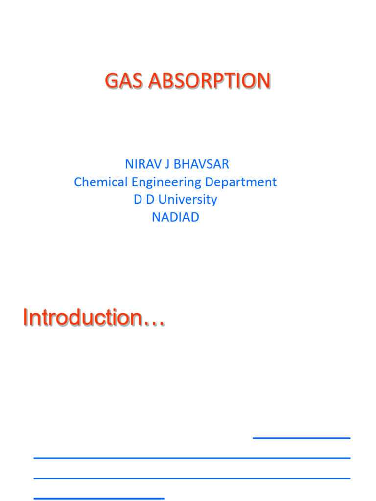 Gas Absorption 1 Pdf Solubility Water
