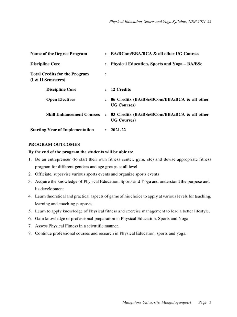 Physical-Education Sports NEP | PDF