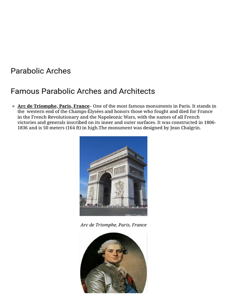 Famous Parabolic Arches and Architects - Parabolic Arches184802 | PDF