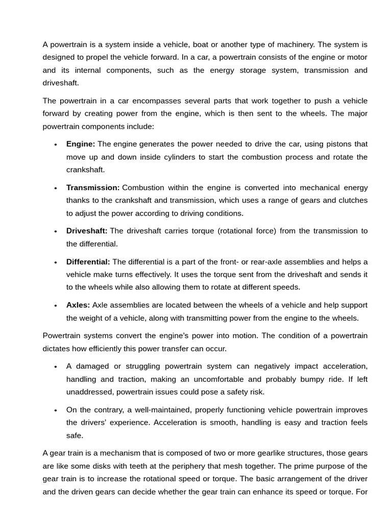 A powertrain | PDF | Gear | Mechanical Engineering