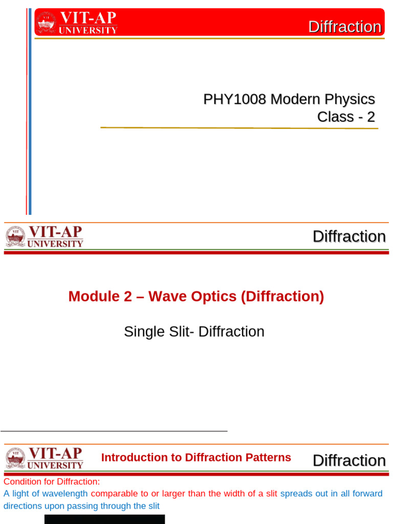 Diffraction Patterns in Wave Optics | PDF | Diffraction | Electrodynamics