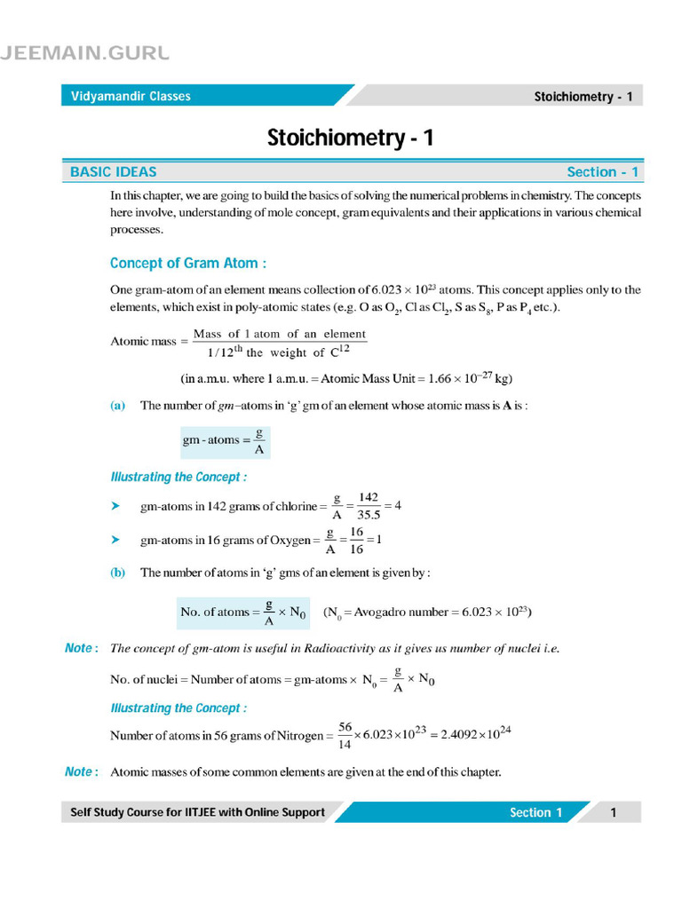 Stoichiometry-Jeemain Guru | PDF