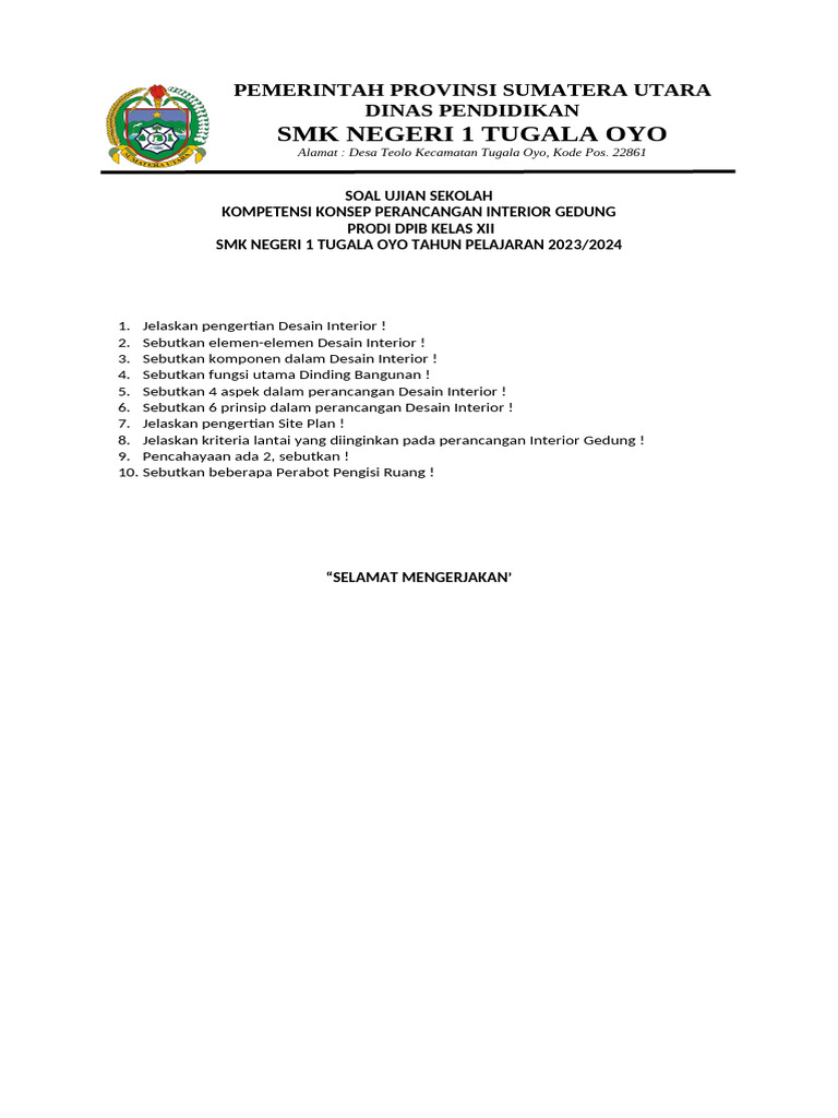 Soal UAS Kompetensi dpib kelas XII 2023 | PDF